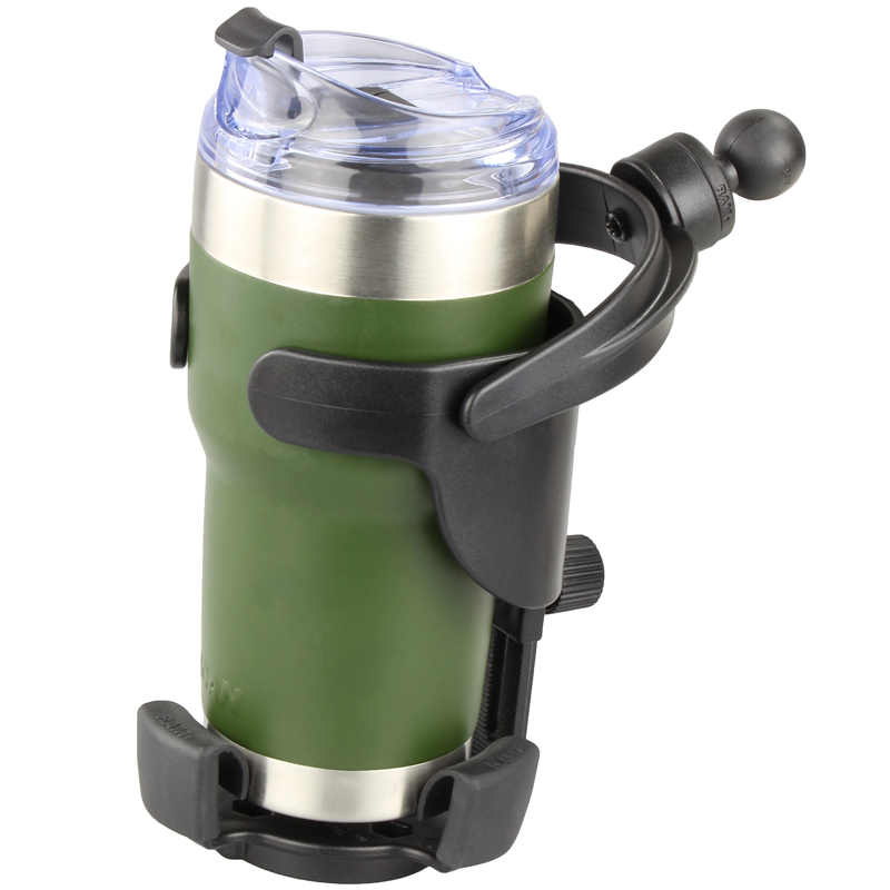 Ram Drink Cup Holder, Self-leveling, with 15cm arm and Tough Claw Clamp ...